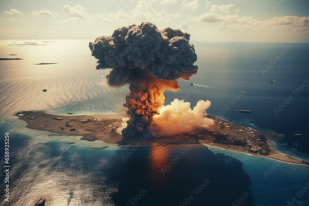 thermonuclear explosion. generative ai. nuclear mushroom. threat of ...
