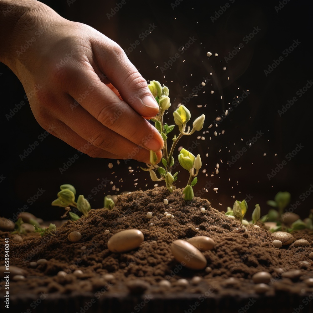 Protecting the environment by planting plants and trees is a concept to ...