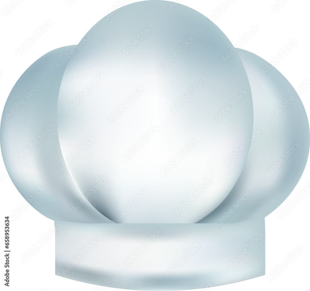 snow-white chef's hat on a transparent background in 3D Stock Vector ...