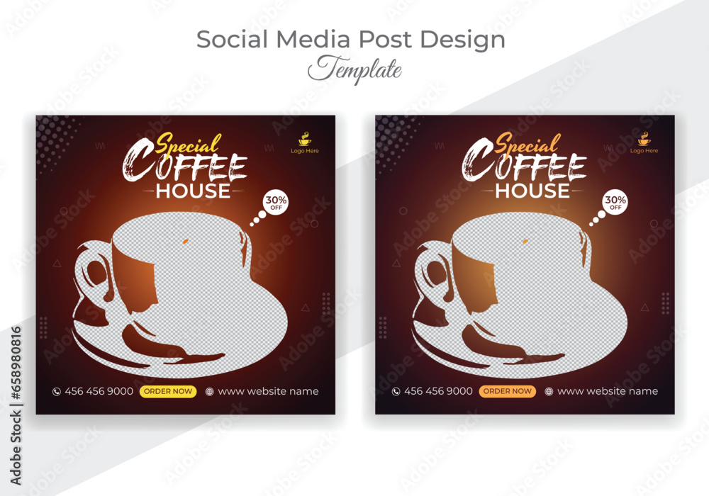 Creative premium new brand coffee menu collection social media post ...