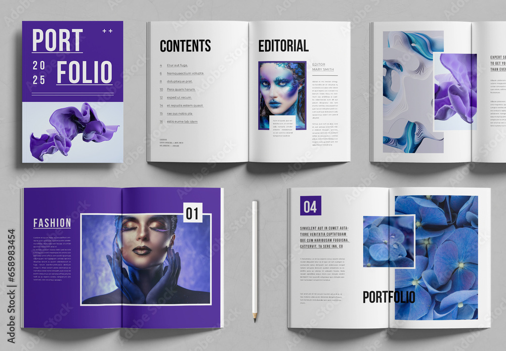 Portfolio Magazine Layout Template Stock Template | Adobe Stock