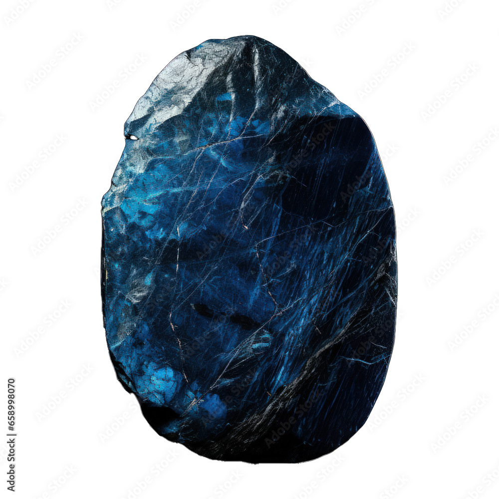 A vivid blue stone with slight variations in color and texture ...