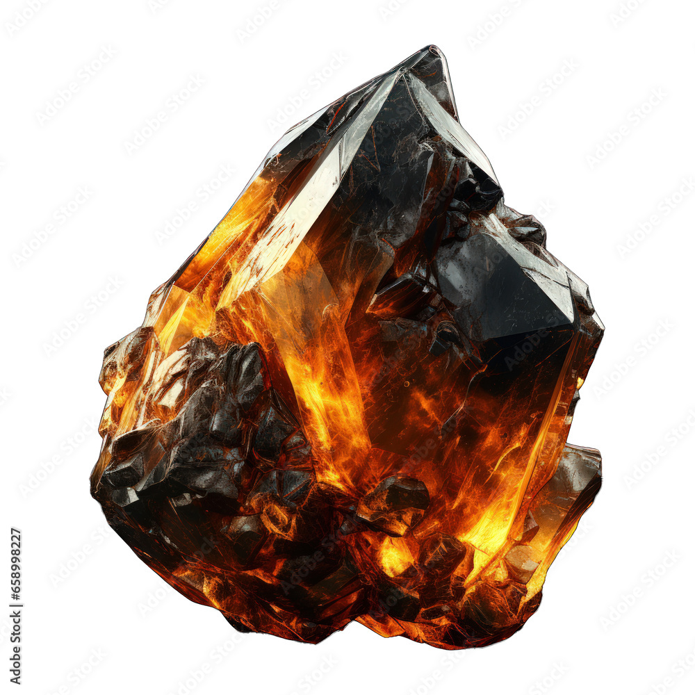 An interstellar space stone mineral is depicted in rich, varied hues on ...