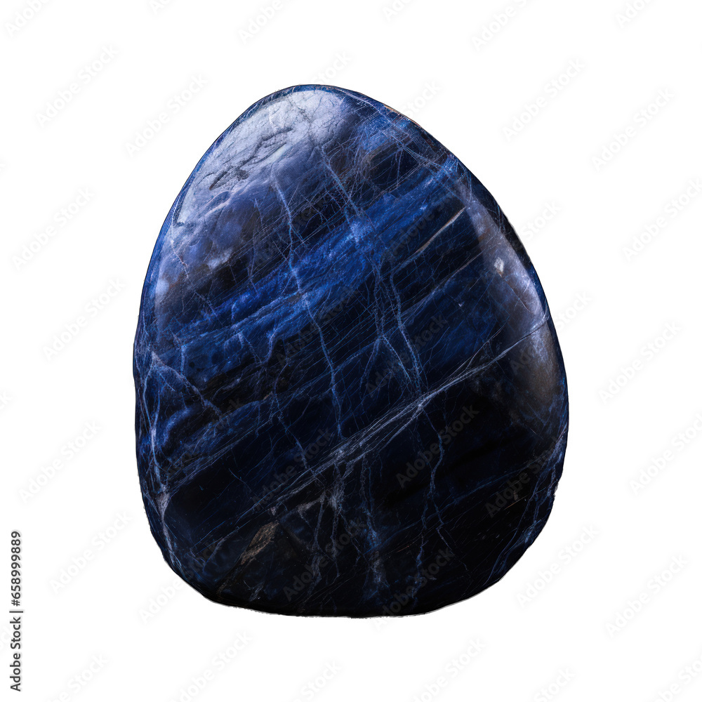 An indigo stone displayed on a transparent background, revealing its ...