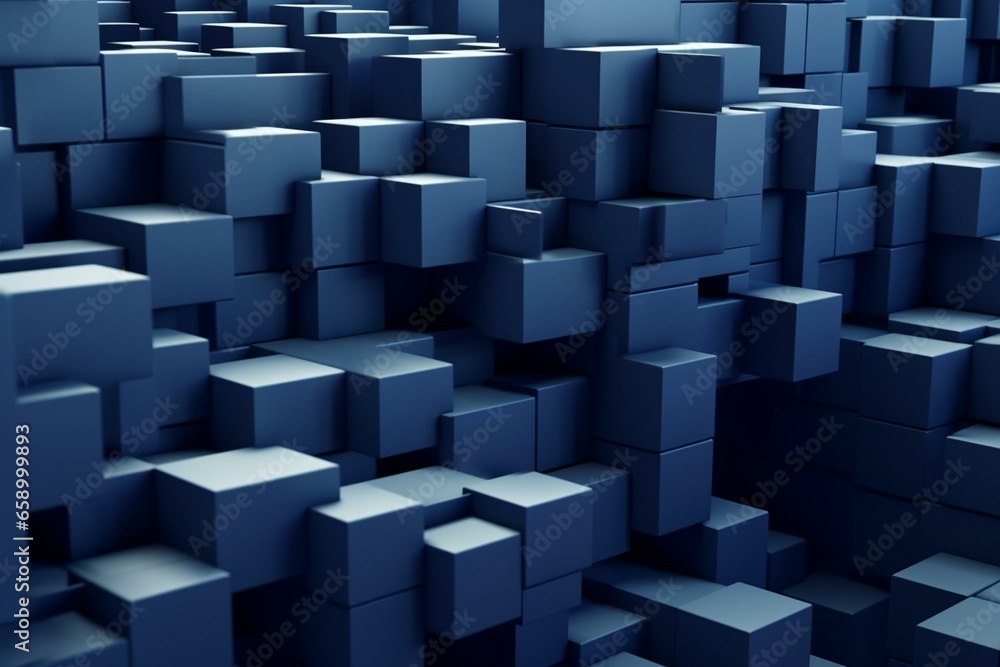 3D, rectangular background made from glossy blocks forming a futuristic ...