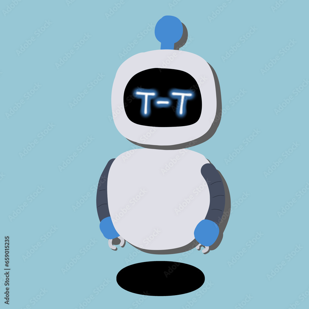 blue male boy robot ai android robot crying cry sobbing sob face emoji ...