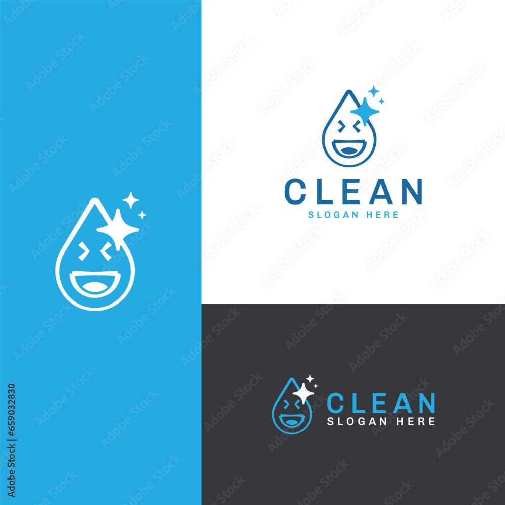 modern water purification and clean laundry business logo design vector ...