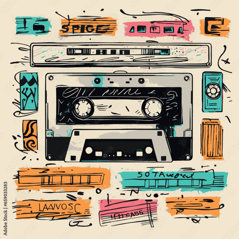 A stylized mixtape cover featuring handwritten track names and a grunge ...