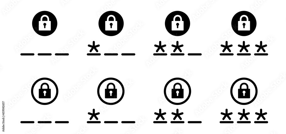 Cartoon access, login and password. symbol. Piracy, padlock. Pad lock ...