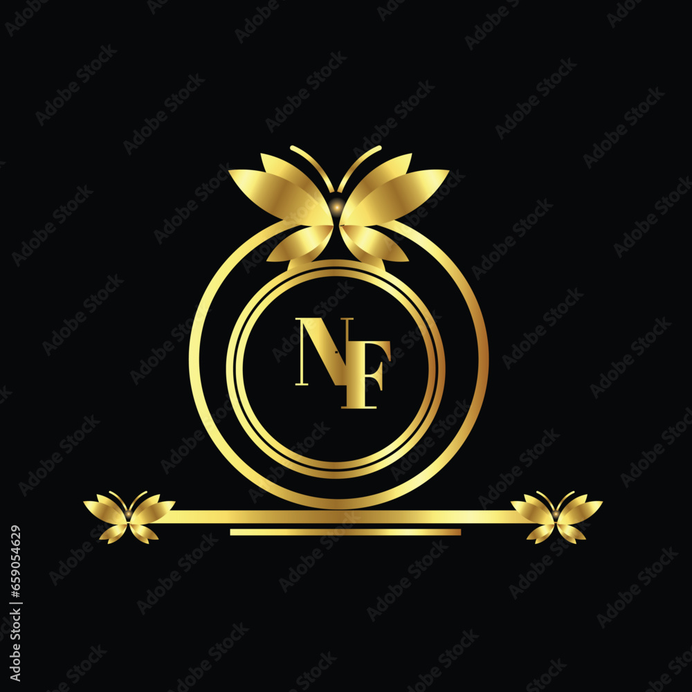 Vecteur Stock NF logo, NF icon, NF letter, NF vector, technology ...