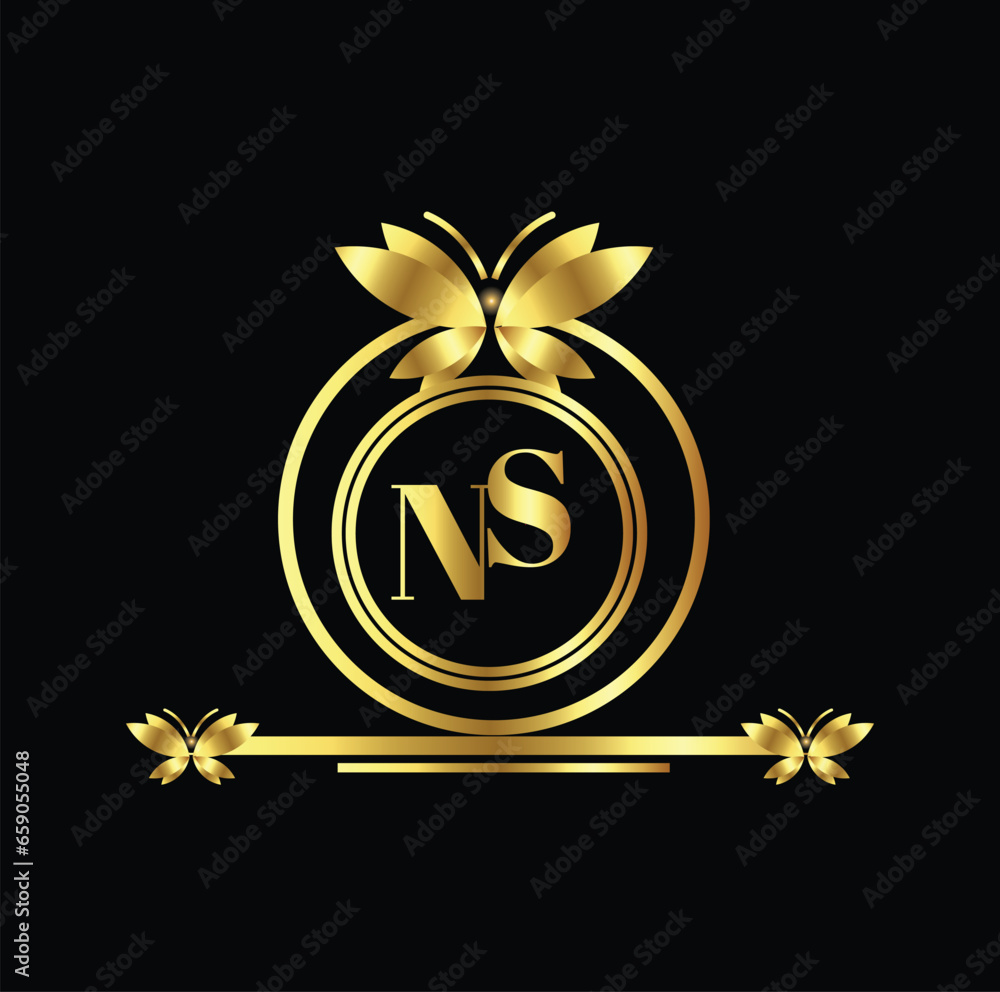 NS logo, NS icon, NS letter, NS vector, technology, business, art ...