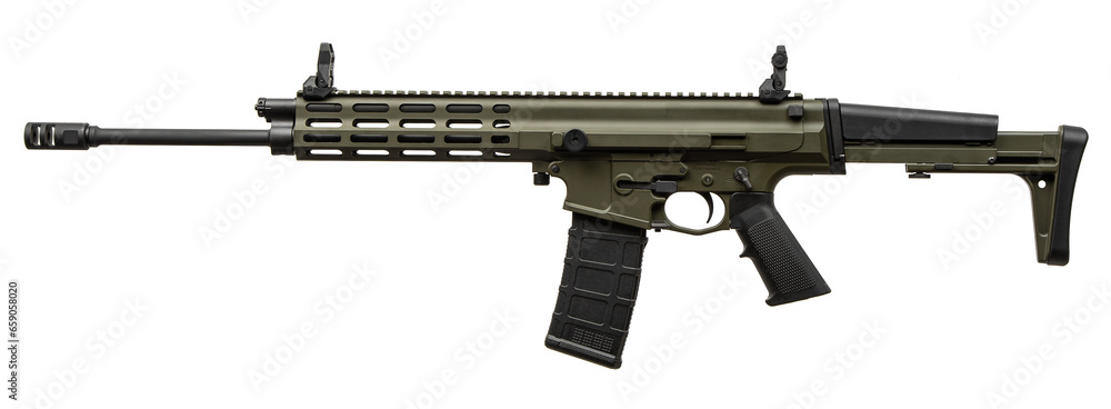 Modern automatic rifle isolated on white background. Weapons for police ...