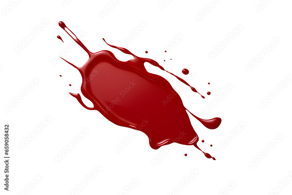 Blood splatter isolated on transparent, dry red paint drop stain ...