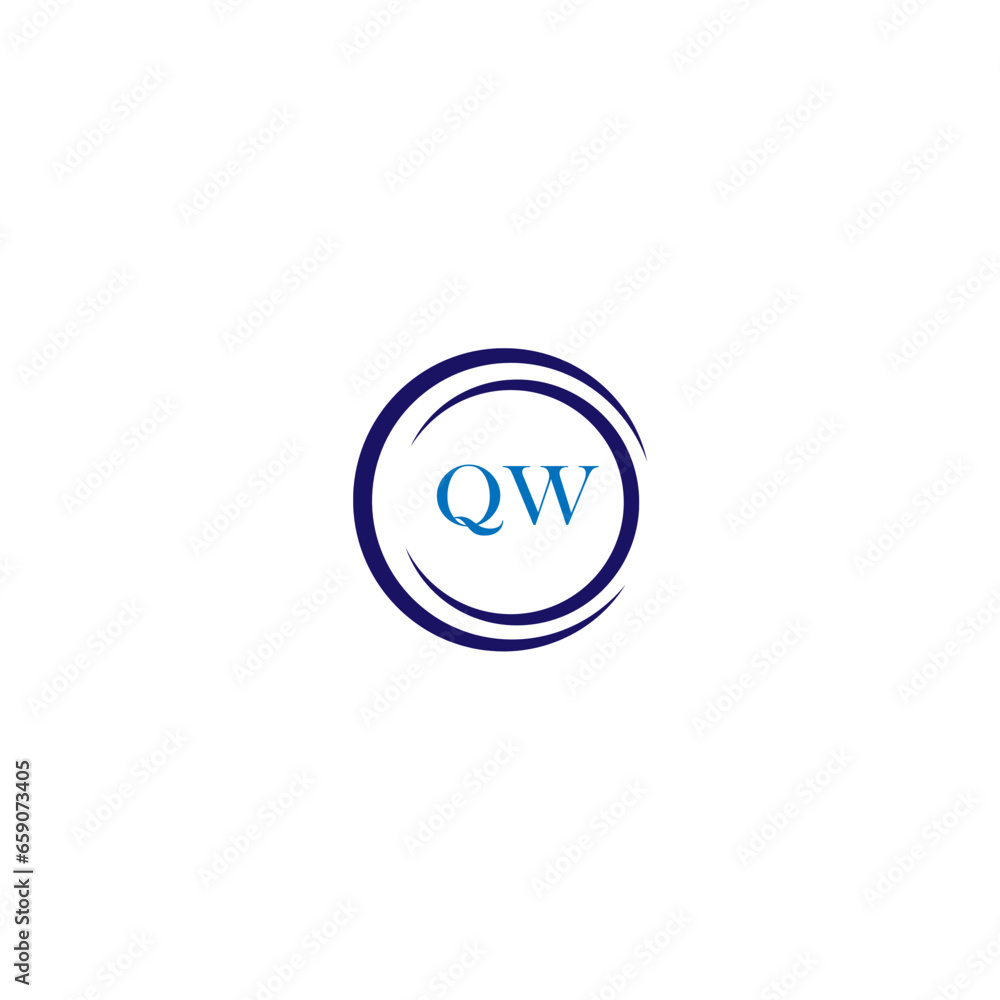 QW triangle letter logo design with triangle shape. QW logo design monogram. QW triangle vector ...