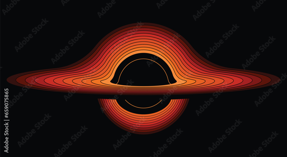 Vector Art illustration of a black hole in outer space. SVG or EPS ...