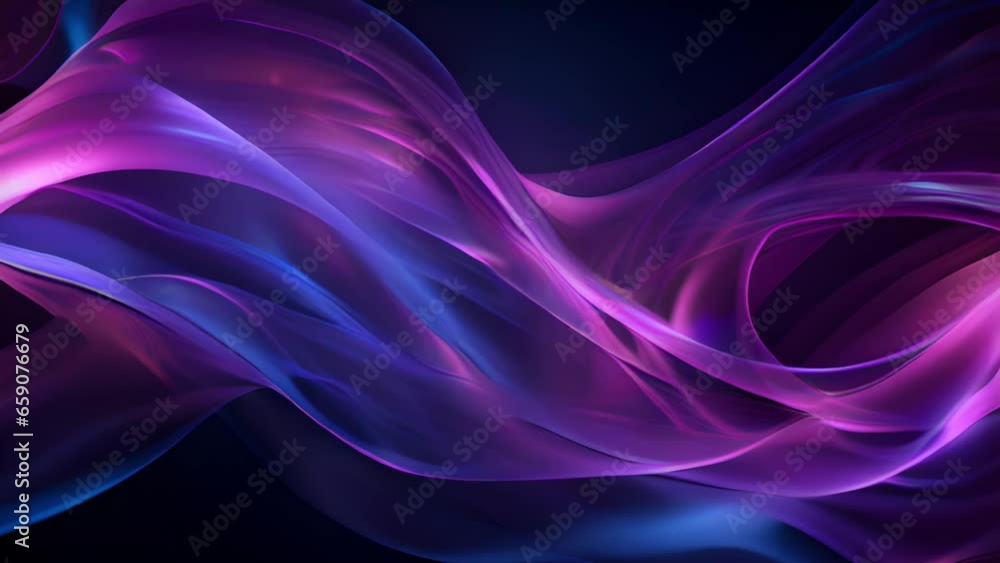 Blue wireframe sound waves, visualization of frequency signals audio ...