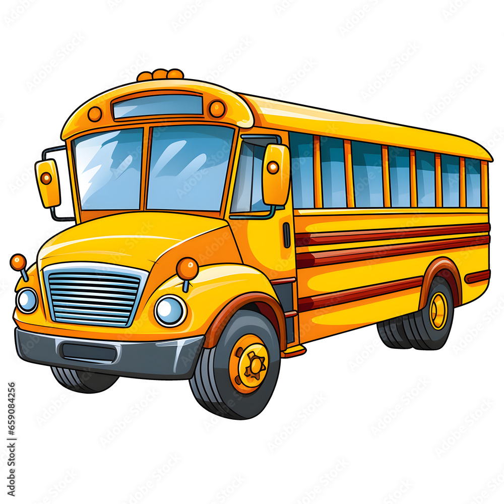 clipart of School Bus, cartoon school clipart, transparent background ...