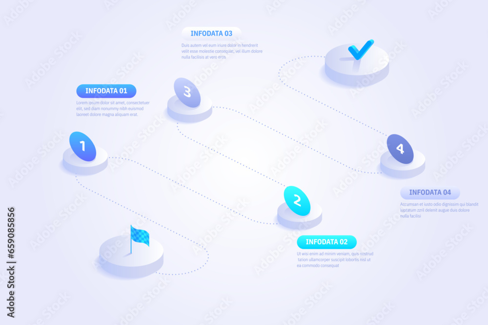 3D Isometric Perspective Infographic. Presentation slide template. Step ...