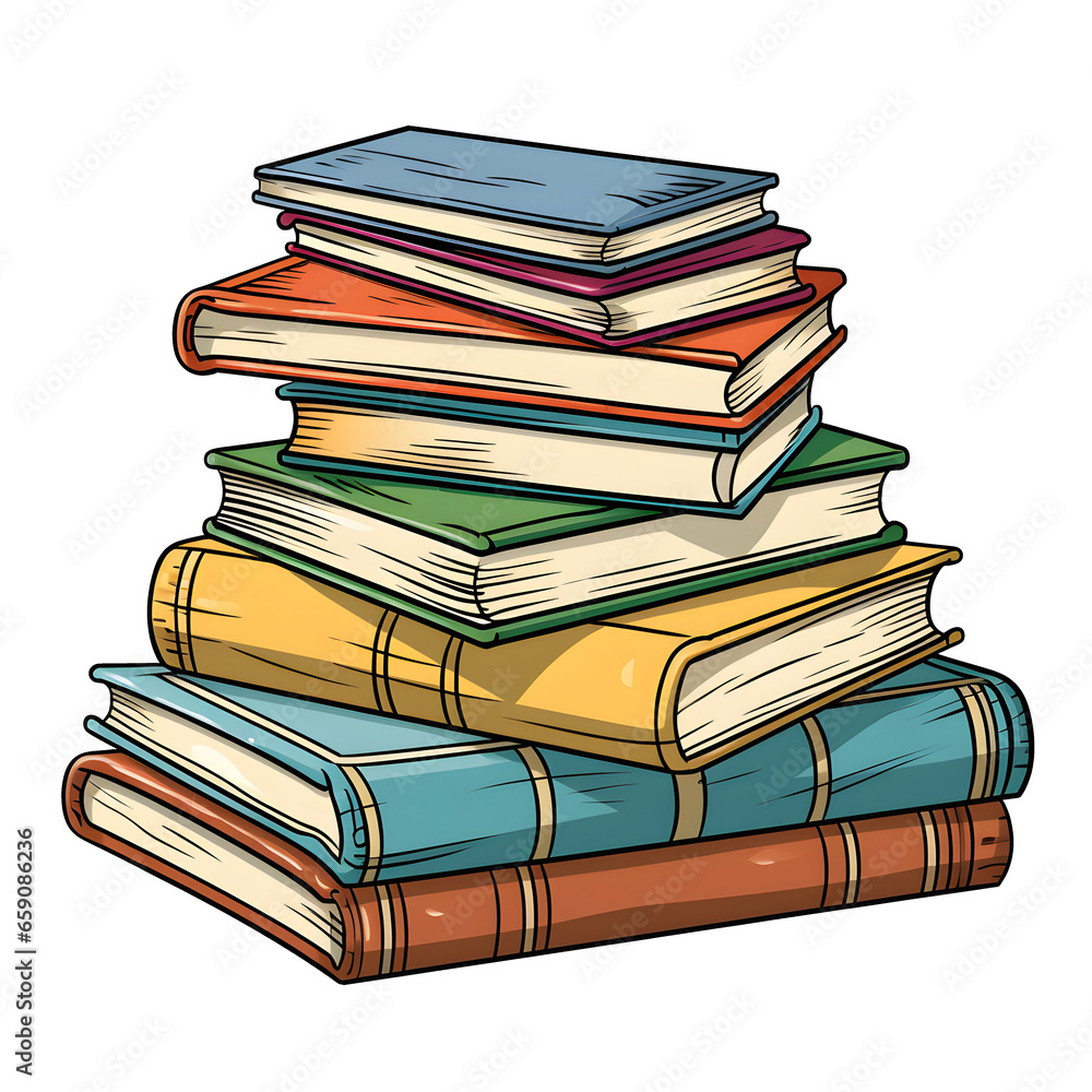 clipart of Stack of Books, cartoon school clipart, transparent ...