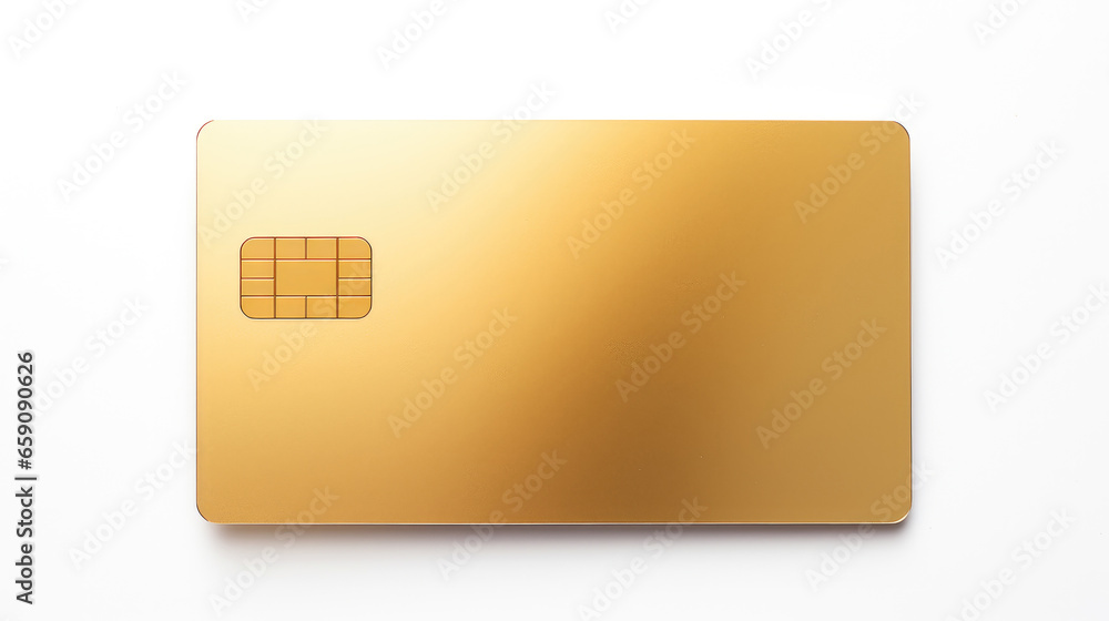 golden credit card placed on a sleek and minimalistic black background ...