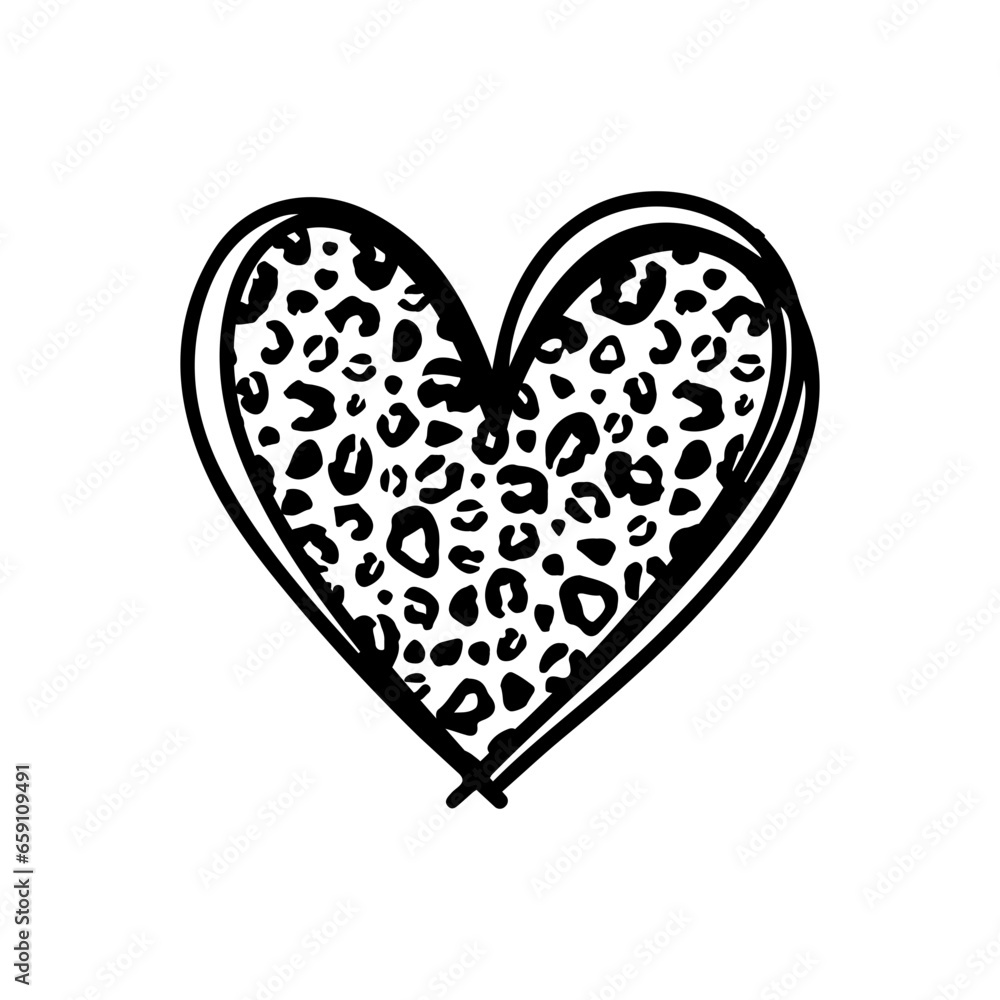 Leopard Heart Pattern Svg Dxf Png, Heart Print Svg, Seamless Svg Cut ...