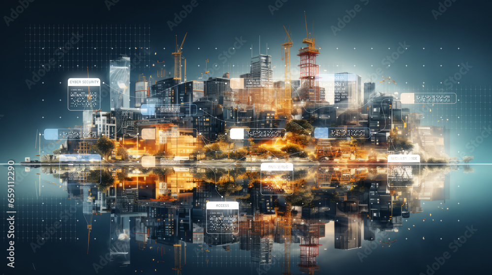 modern technology infrastucture industry 4.0 background compound ...