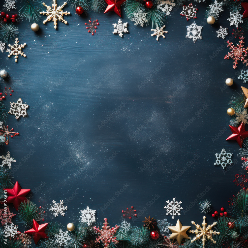 Festive Text Space: Christmas-themed Border for Greetings and Messages ...