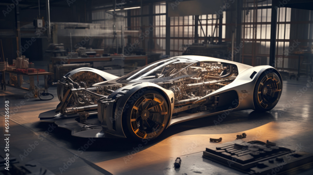 An automotive crash test lab's controlled impact test, assessing ...