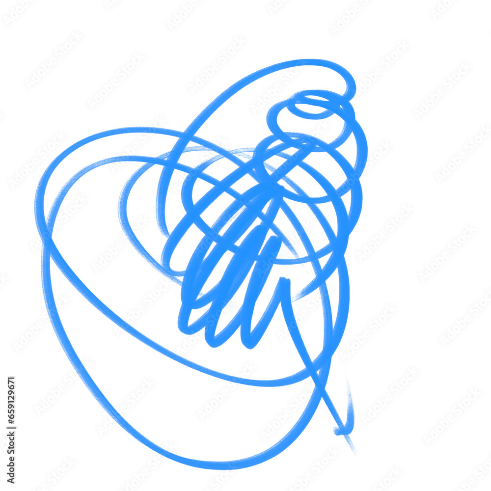 Abstract blue line with curved linear shape on transparent background ...