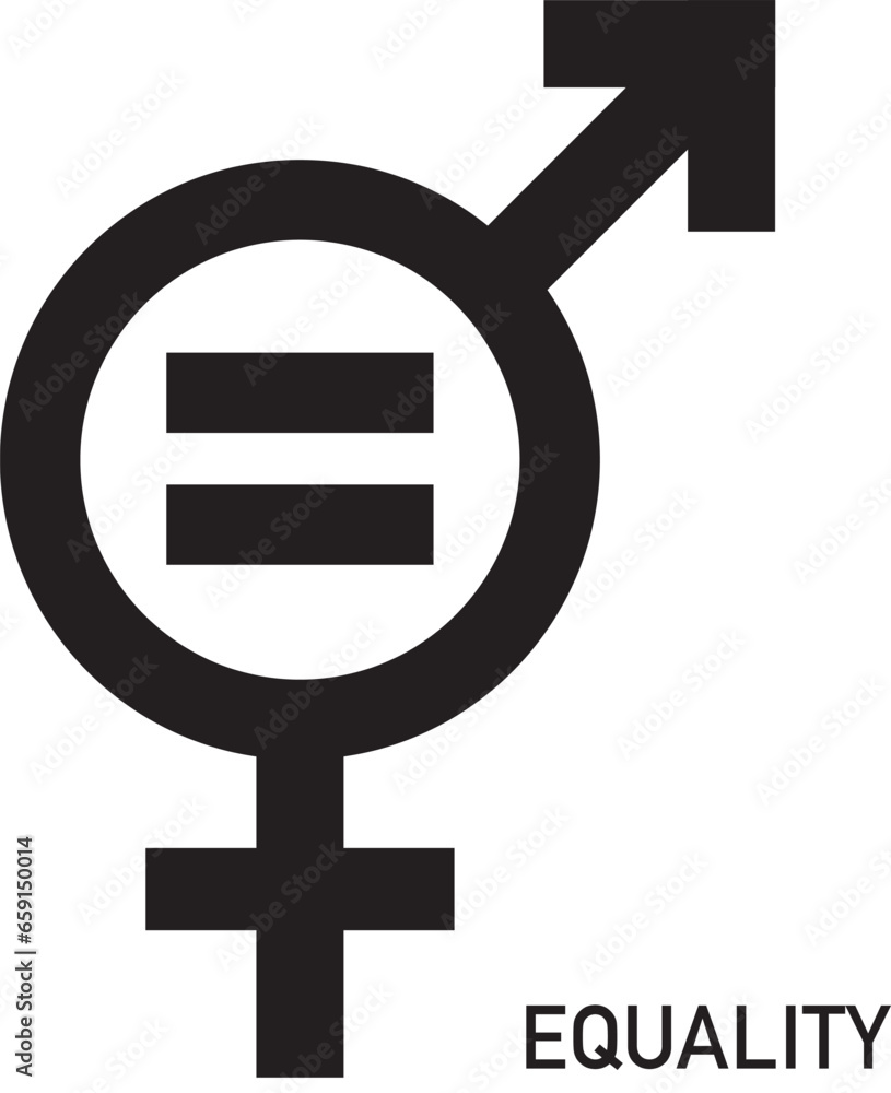 Gender equality symbol, equity and gender egalitarianism icon vector ...