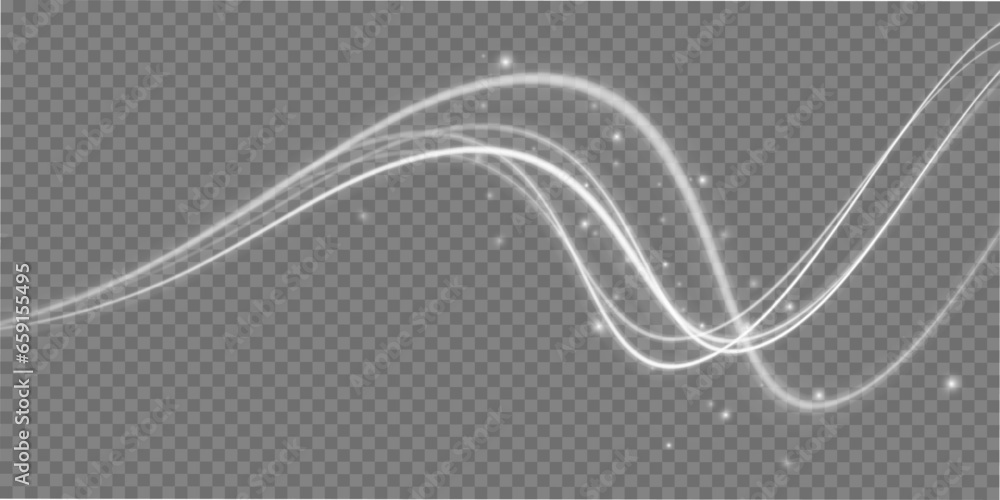 Luminous white lines png of speed. Light glowing effect. Abstract ...