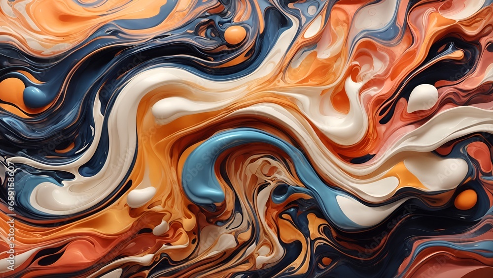 Dynamic Fluidity in Abstract Art - AI-Generated Organic Shapes in ...