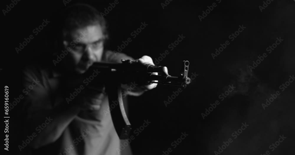 Firing AK-47 Rifle, 800fps High-Speed Slow-Motion Kalashnikov Shooting ...