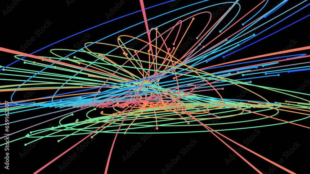 Crossing light beams. Energy flow Laser lines. Neon plexus knots ...