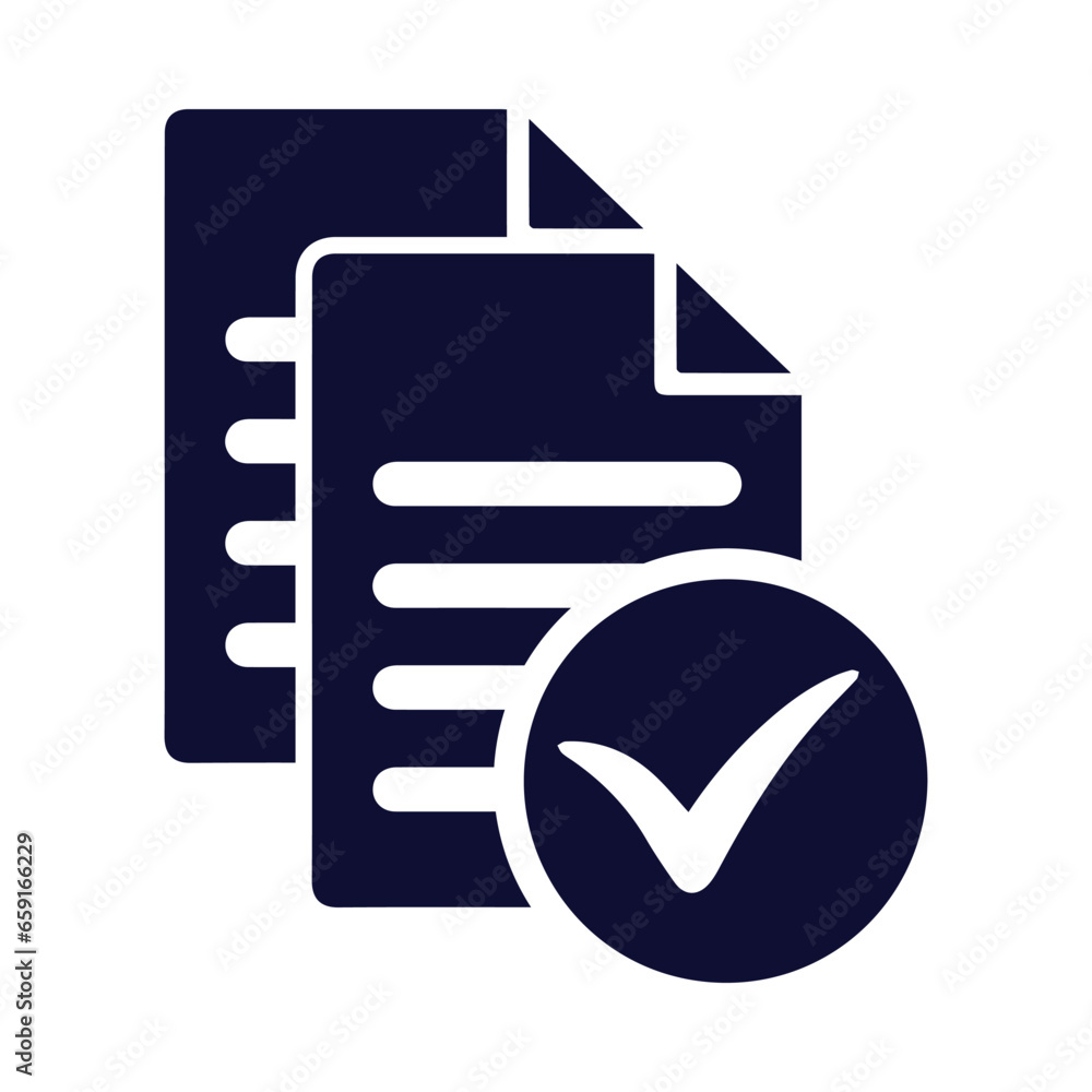 file, report, check mark, tick, file checking icon Stock Vector | Adobe ...