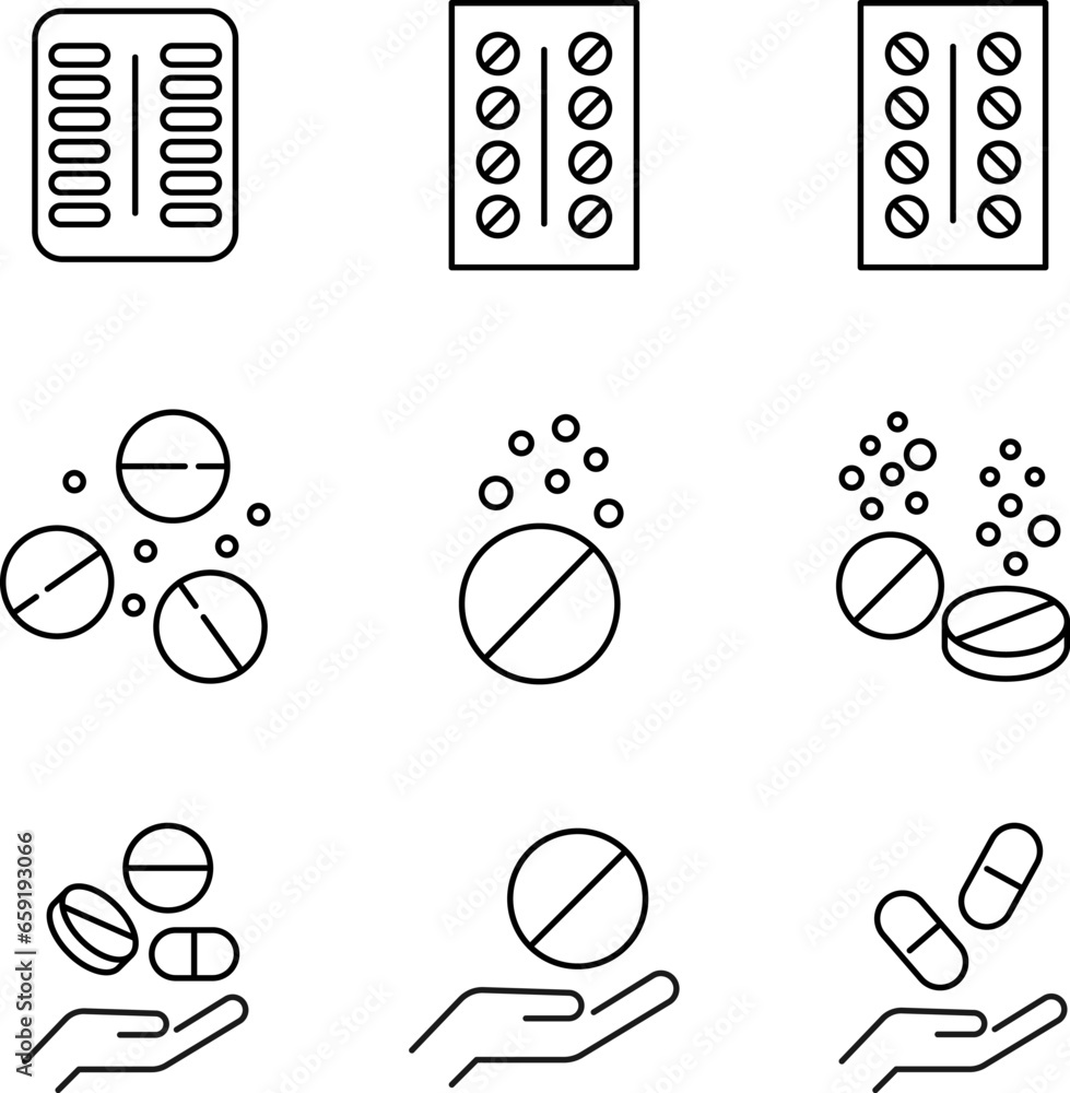 Vector line icon set for design, apps, banners, web sites. Editable ...