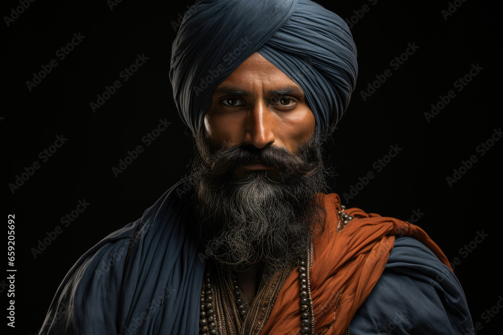 A Sikh man donning a turban as a symbol of his commitment to justice ...