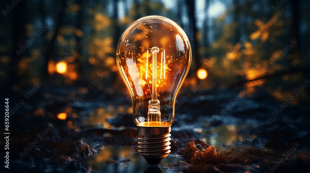 Light bulb emitting a glowing light a symbol. Generative AI Stock ...