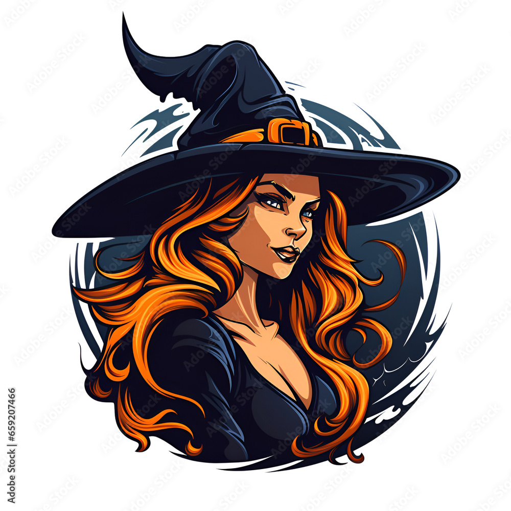 Cartoon Style Halloween Witch Cartoon Witch Pretty Witch Beautiful ...