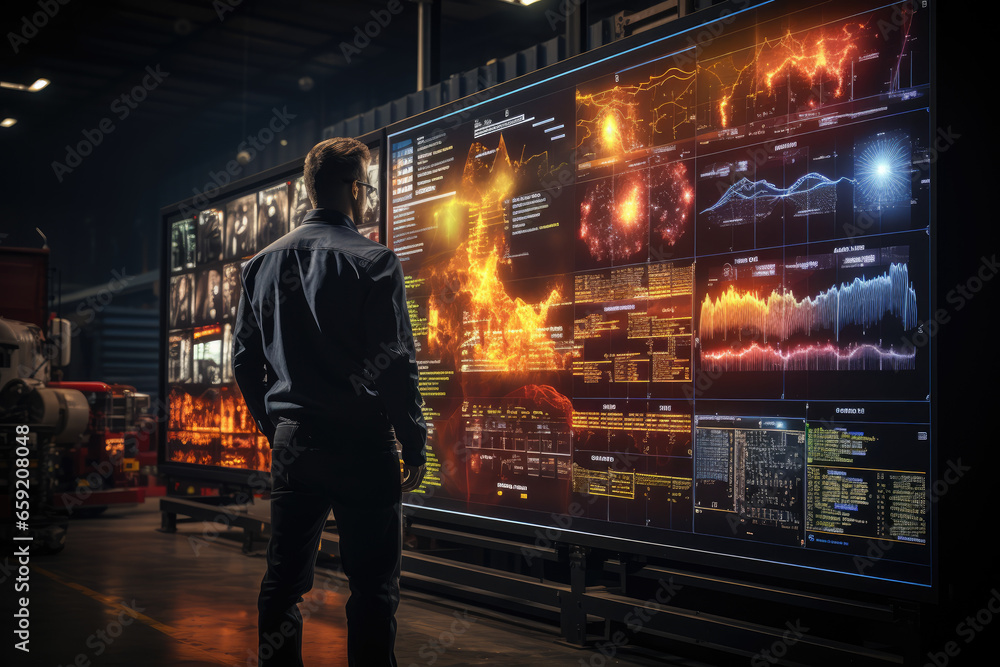 A supply chain analyst examining data charts and graphs to optimize the flow of products through ...