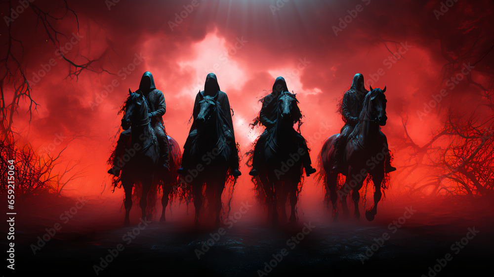 The four - 4 - horsemen of the apocalypse - Armageddon - end of the ...