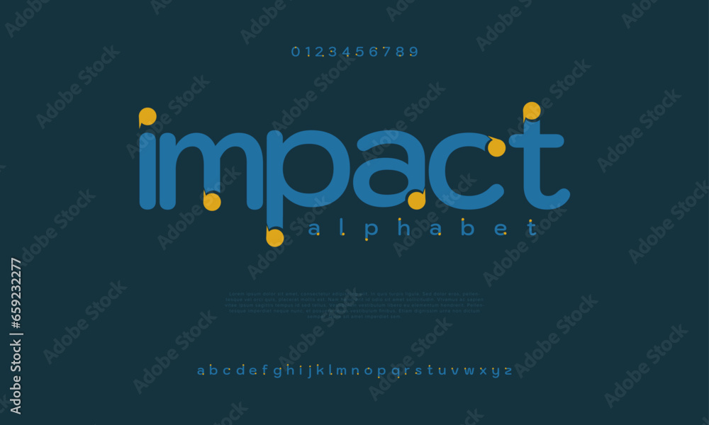 Impact creative modern urban alphabet font. Digital abstract moslem ...