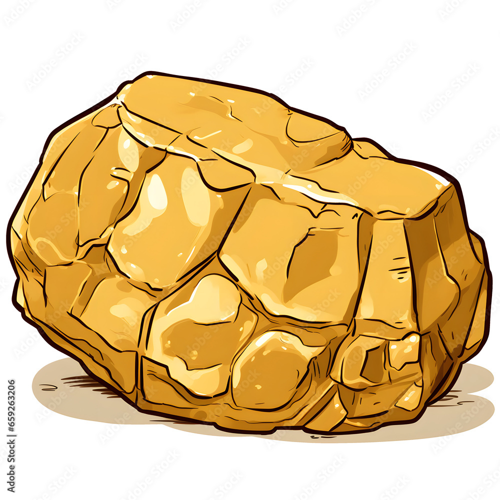 cartoon clipart of a gold nugget, precious metal clipart, investing ...