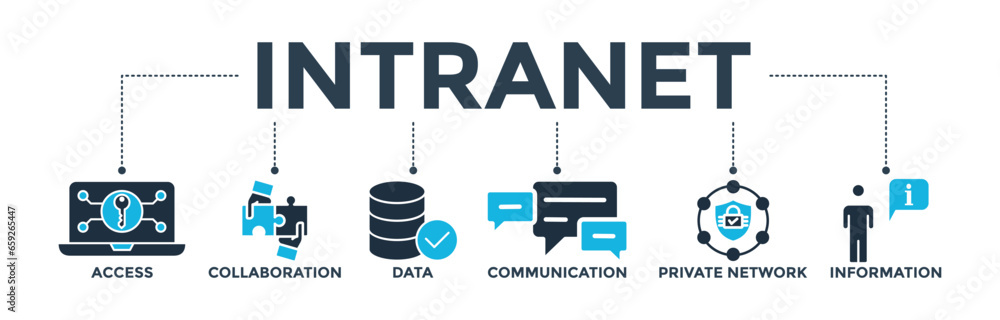 Intranet banner web icon vector illustration concept for global network ...