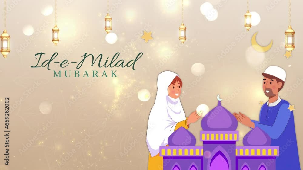 Motion Graphic shot of Eid-e-Milad Id-e-Milad - Islamic festival ...