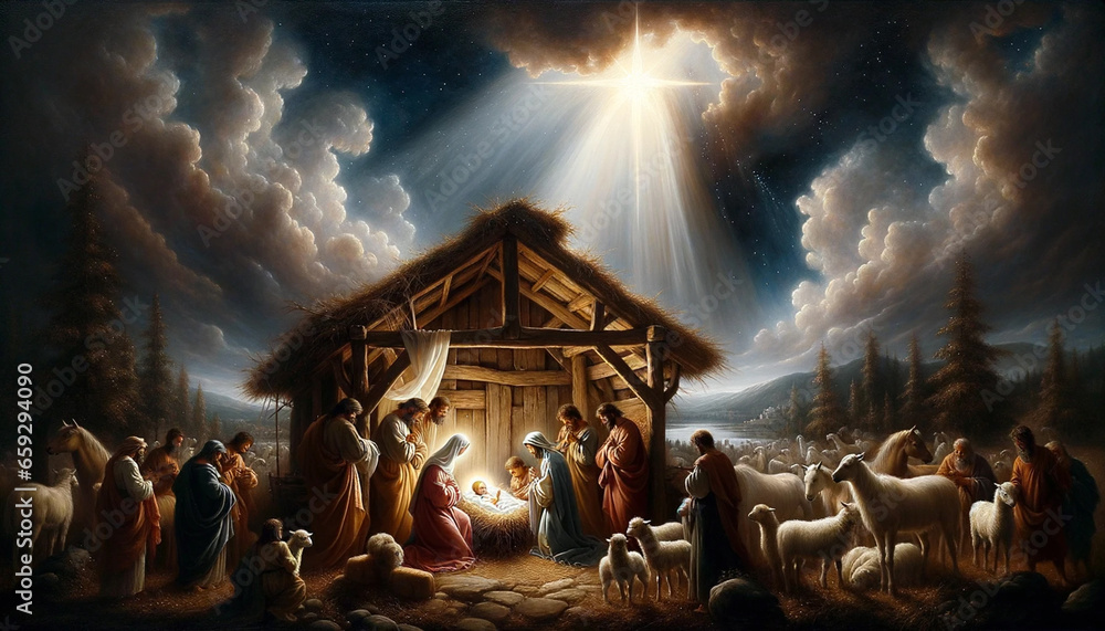 The Holy Night: A Nativity Celebration Stock Illustration | Adobe Stock