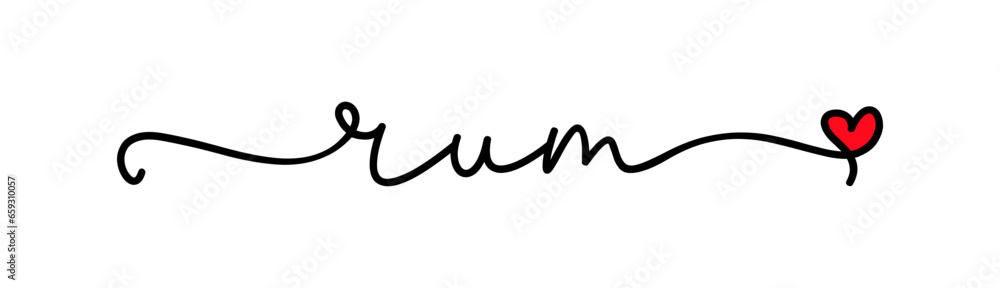 Rum. Vector logo word. Design for poster, flyer, banner, menu cafe ...
