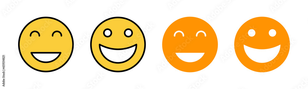 smile icon set for web and mobile app. smile emoticon icon. feedback ...
