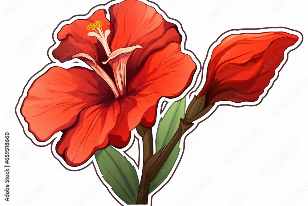 Isolated canna flower sticker design with transparent background and ...