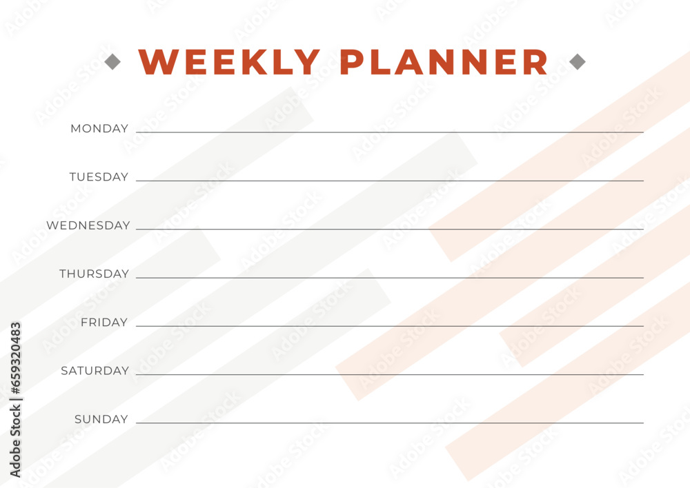 professional and printable weekly tasks timetable vector Stock ...